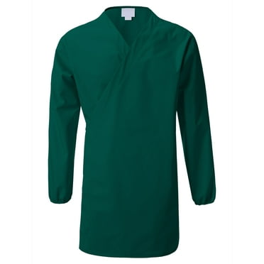 Unisex Knit Cuff Knee Length Lab Coat with Snaps - Walmart.com