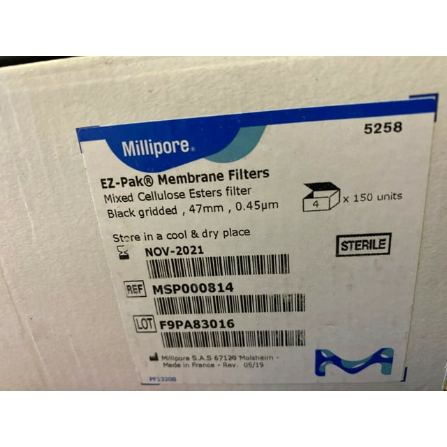 MILLIPORE EZ-Pak Filters 0.45µm 47mm black gridded MSP000814 (4 x 150 ...