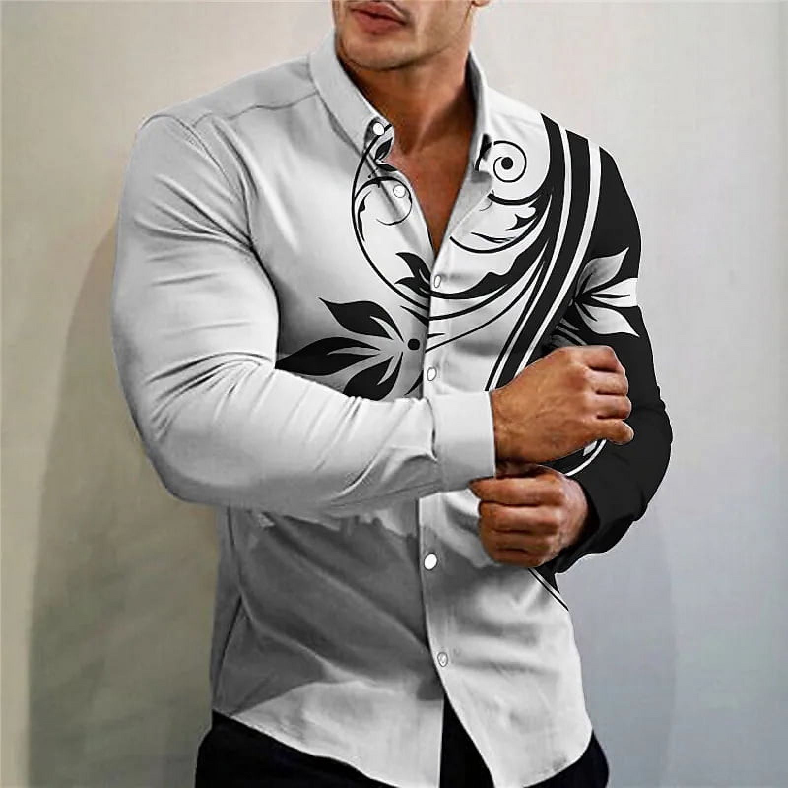 Camisa de traje superior con gráfico transparente, corte entallado ...