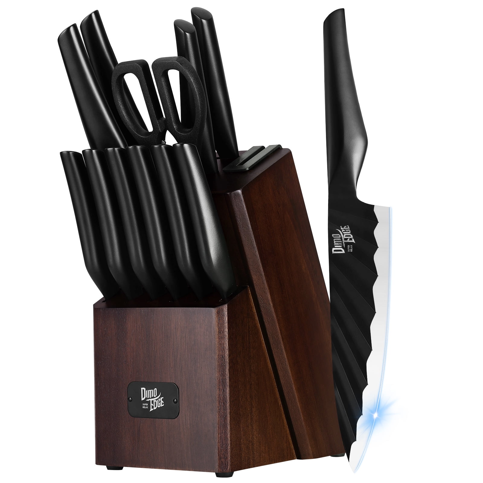 Dimoedge Knife Block Set, 13 Pieces Ultra Sharp Chef Knife with Block ...