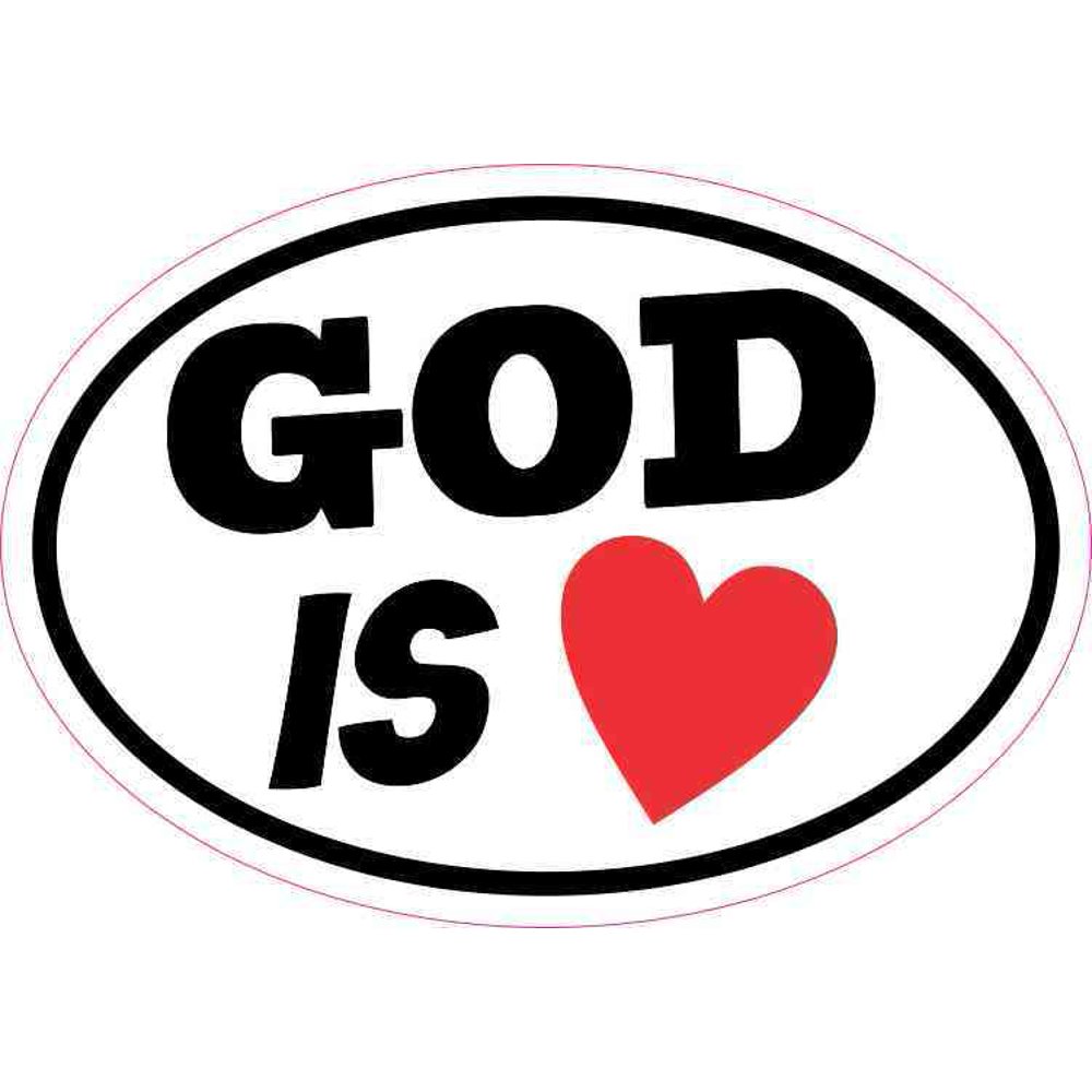 5inx3.5in Oval God Is Love Sticker Vinyl Christian Car Decal Cup ...