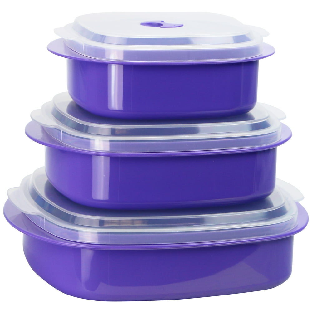 Calypso Basics, Microwave Cookware/ Storage Set, Purple - Walmart.com ...
