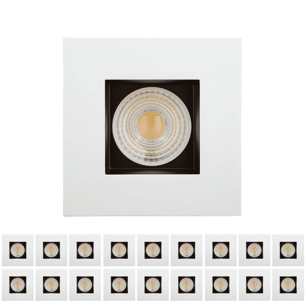Perlglow 18 Pack 4 inch Square Two-Tone High Lumens Downlight Luminaire ...