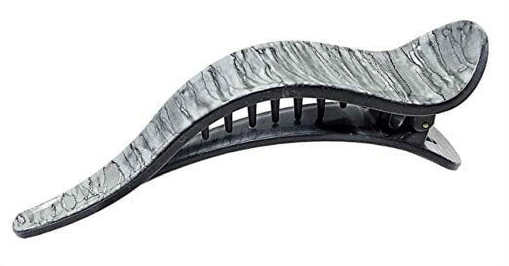 Parcelona French Brill Beak Grey Black Small Salon Hinge Alligator Hair ...