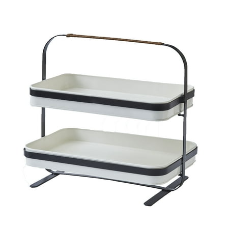 Better Homes & Gardens 2-Tier Rectangular Iron Serveware Tray Stand ...