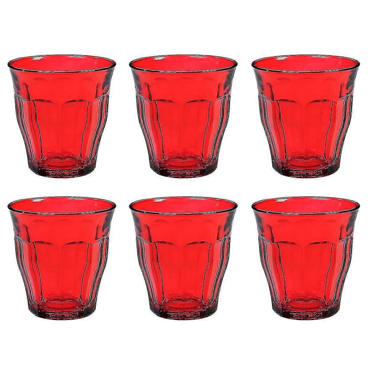 Juego de 6 vasos Duralex Picardie Colors rojos de 25 cl | Bodega ...