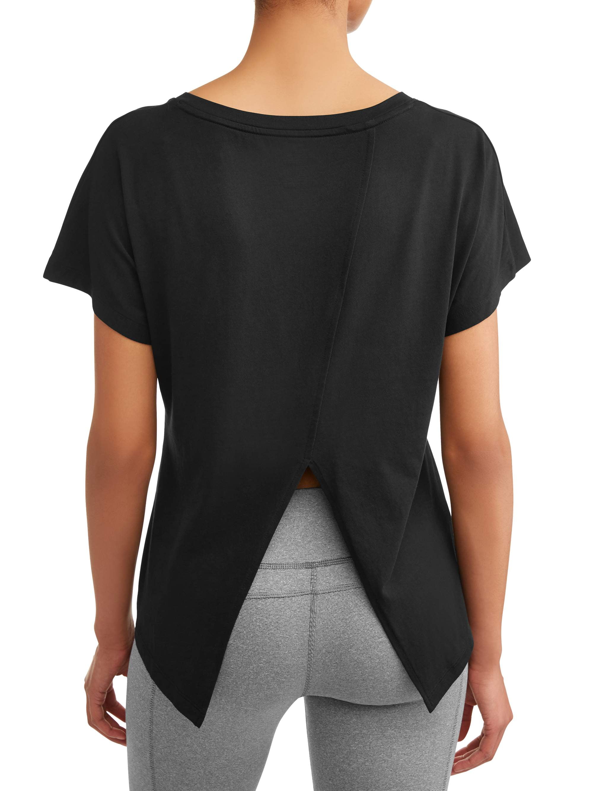 Athletic Works Women's Athleisure Fashion Split Back Tee - Walmart.com
