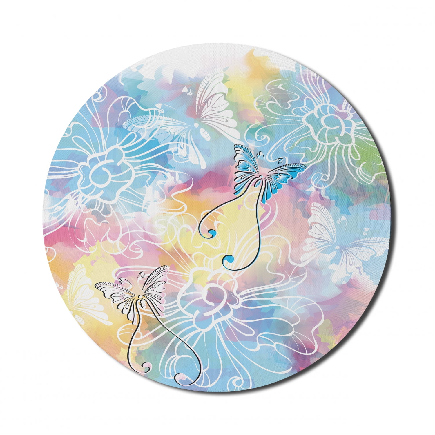 Colorful Mouse Pad for Computers, Romantic Brushstroked Backdrop with ...