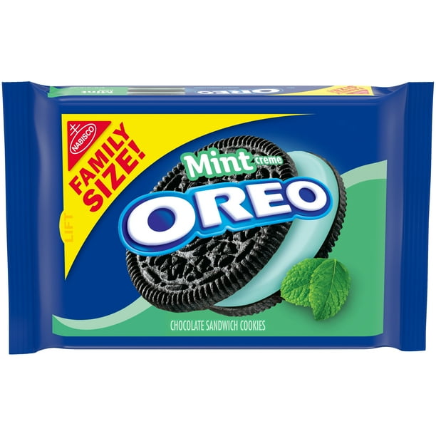 OREO Mint Flavored Creme Chocolate Sandwich Cookies, Family Size, 20 oz ...