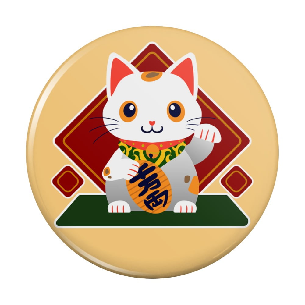 Cute Lucky Cat Maneki-Neko Kitchen Refrigerator Locker Button Magnet ...
