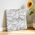 Ash Fronds Canvas Wall Art for Living Room, Gray Silver Slate Leaf ...