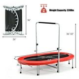 Infans 50" Trampoline for 2 People Foldable Rebouncer w/Adjustable ...