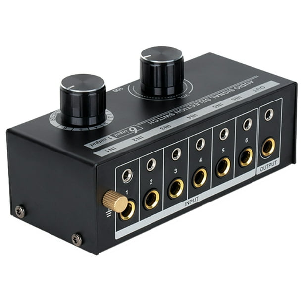 Selector De Audio Conmutador de audio 6 en 1 salida Selector de altavoz ...
