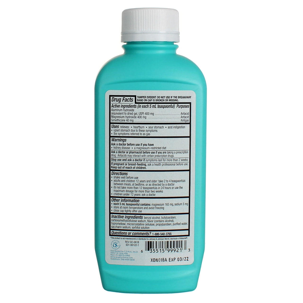 Buy 5 Pack Quality Choice Antacid Maximum Strength Mylanta Antigas 12 ...