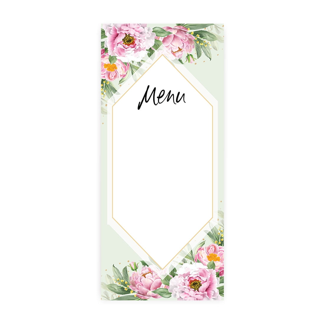 Koyal Wholesale Classic Peonies Printable Wedding Paper Menu Cards for ...