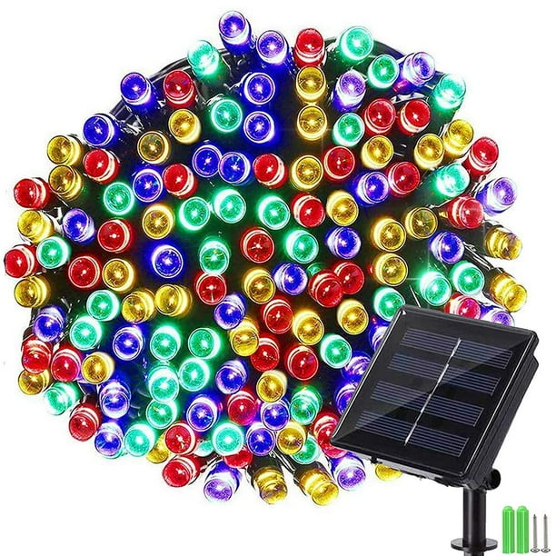 Hadas Solares Al Aire Libre 20M 200 Luces De Hadas Led 8 Modos Luces De Cadena Impermeables Para ...