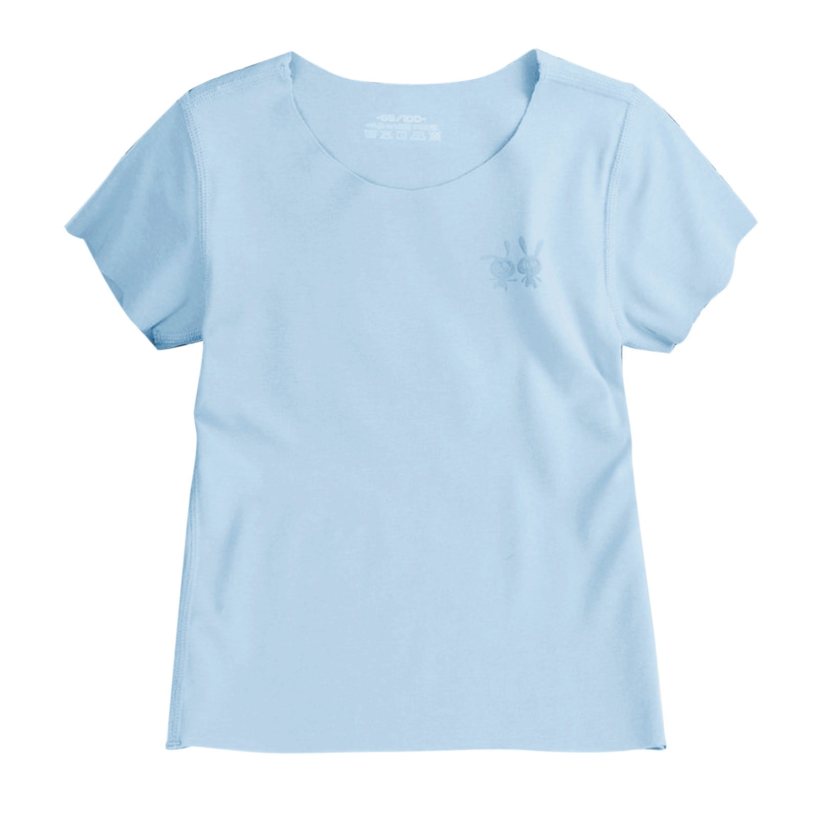 VOAVEKE Boys Shirts,Shirts for Boys,Girls Boys Solid Short Sleeve T-Shirts Summer Basic Tee Blue ...