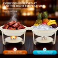 6QT Gold Chafing Dishes for Buffet, 4 Pack Round Food Warmer Set, 304 ...
