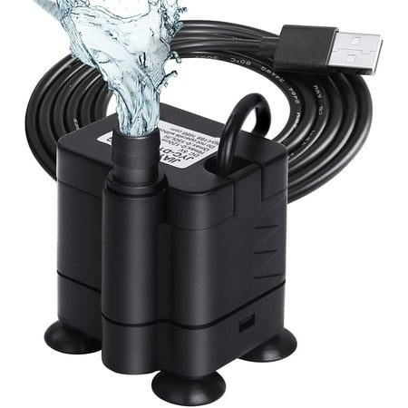 FanShow Submersible Water Pump, 180L/H USB Aquarium Pump Adjustable ...
