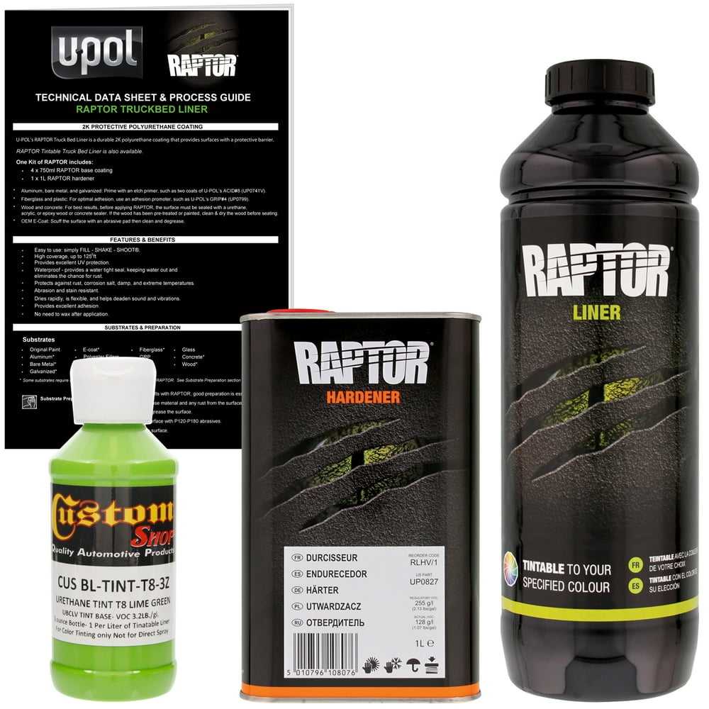 Raptor Lime Green Urethane Spray-On Truck Bed Liner & Texture Coating ...