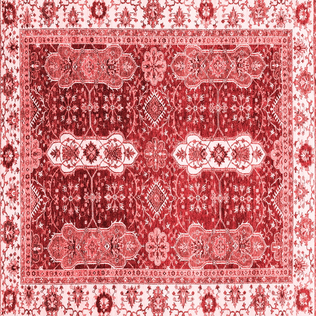 Ahgly Company Indoor Square Abstract Red Modern Area Rugs, 4' Square ...