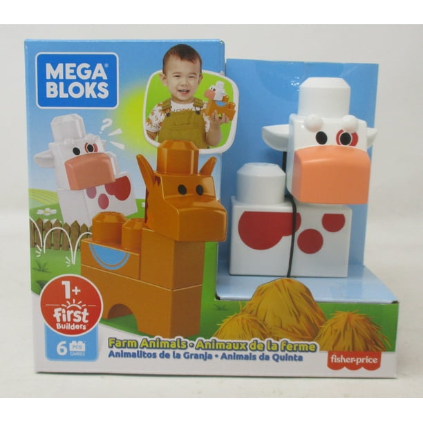 Mega Bloks First Builders Farm Animals 6-Piece Block Set - Walmart.com