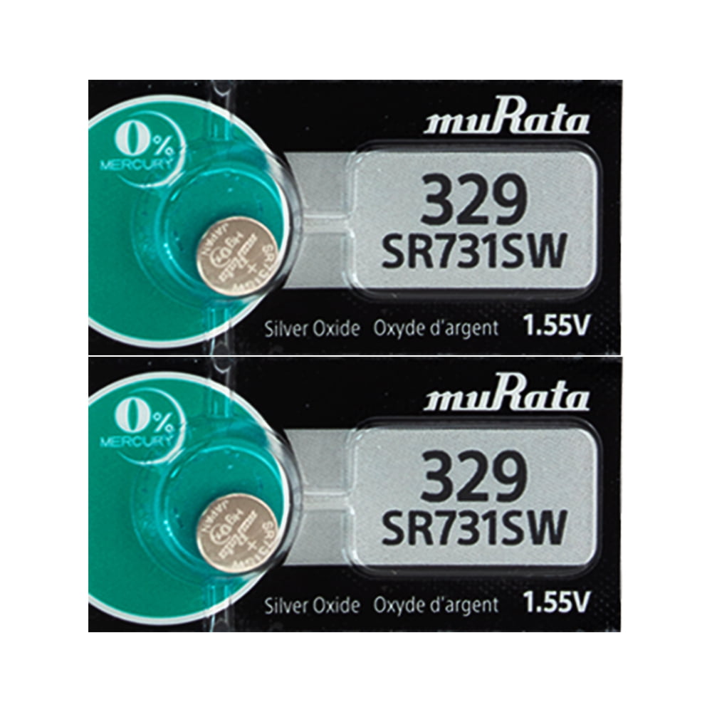 2 Pcs Murata #329 SR731SW 1.55V Silver Oxide Watch Battery Kit ...