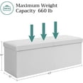 Songmics 43 Folding Storage Ottoman Bench Leather Ottoman With Storage