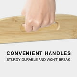 MinBoo 3-Piece Large Bamboo Serving Trays with Handles - Ottoman ...