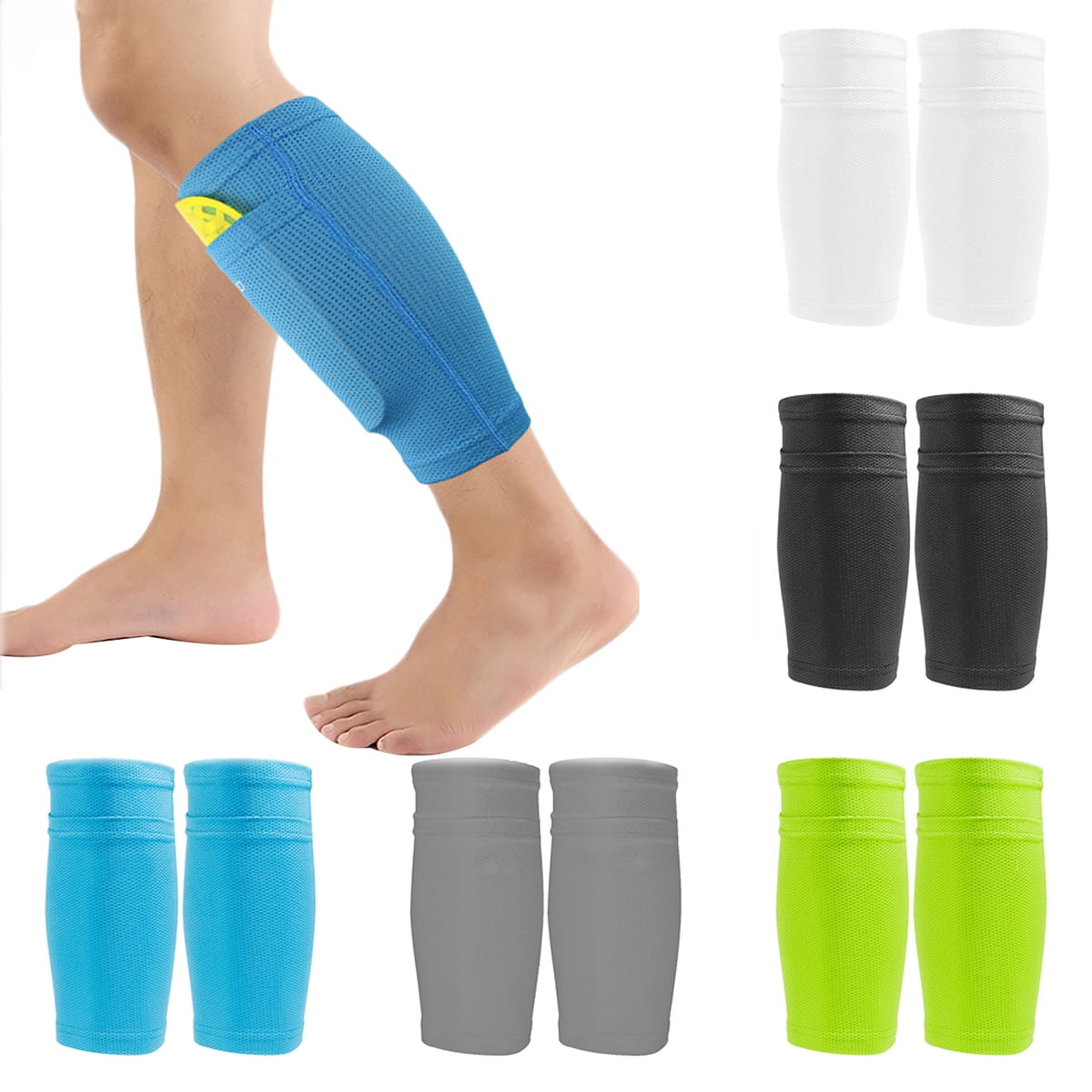 Meidiya 1 Pair Football Shin Guards With Pocket Practical Leg Sleeves ...