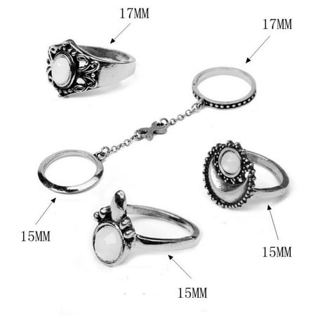 Women's Roman Midi Mid Finger Tip Rings 4 Pieces - Walmart.ca