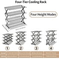 4-Tier Collapsible Cooling Rack with Adjustable 3 Setting, Wire Cooling ...