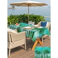 Birch Trees Rectangle Outdoor Tablecloth with Umbrella Hole Spring ...