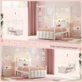 EnHomee Canopy Bed Frame with Storage Headboard Upholstered Canopy Bed ...