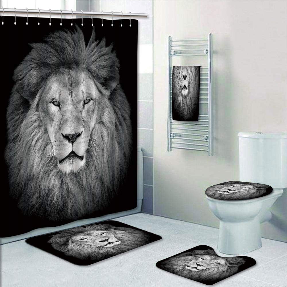 PRTAU Portrait of Huge Male African Lion Head with Fure Mane Against ...