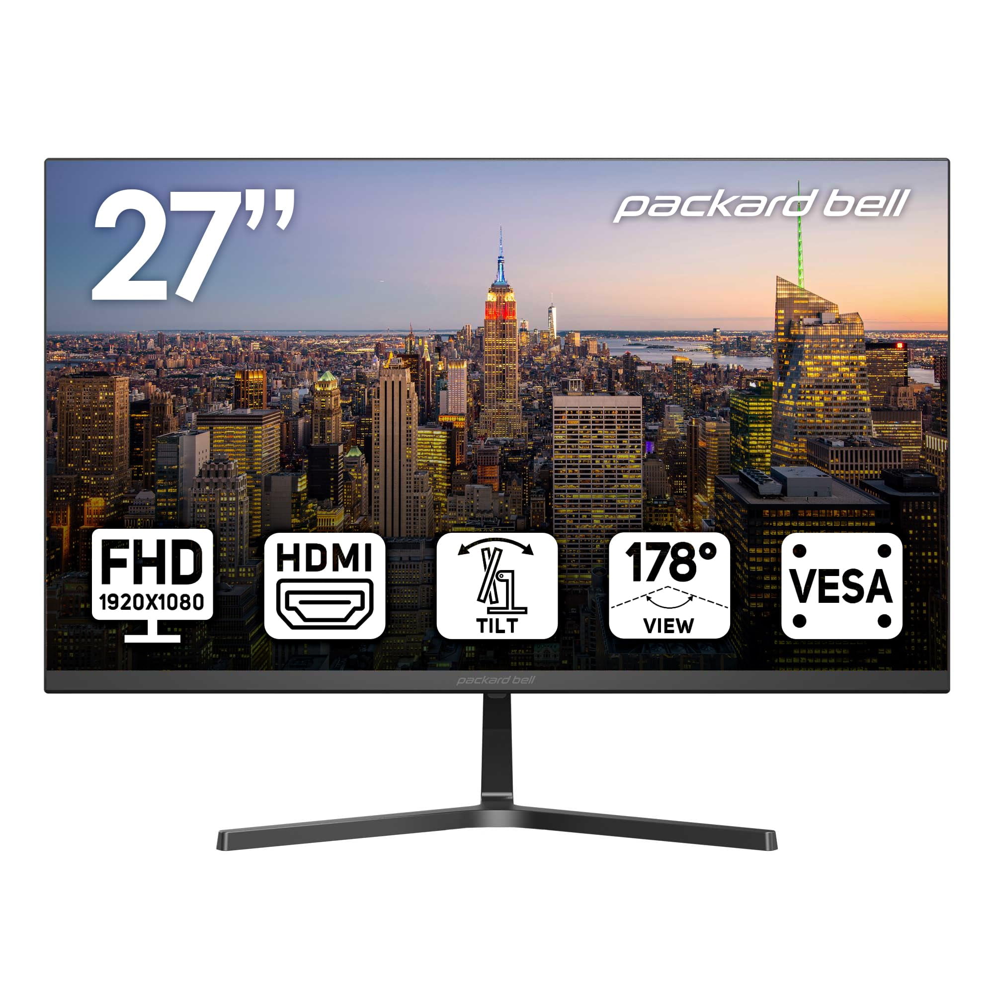 Packard Bell airFrame Monitor FHD de 27", 1920 x 1080, ultraancho ...