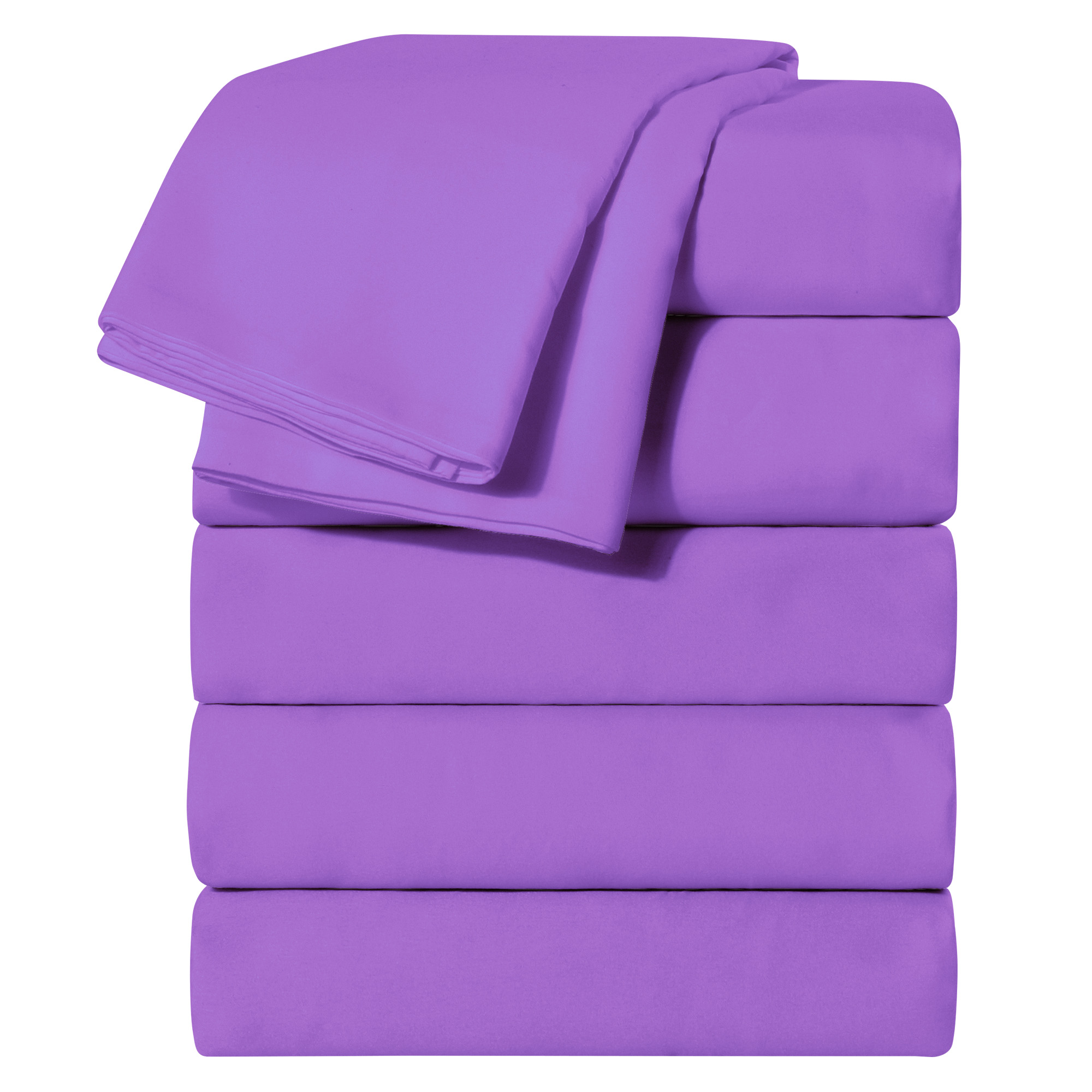 NTBAY 6 Pack Microfiber Twin Bedding Flat Sheet Ultra Soft And Wrinkle