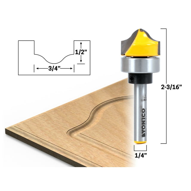 3/4" Faux Panel Ogee Groove Template Router Bit - 1/4" Shank - Yonico ...