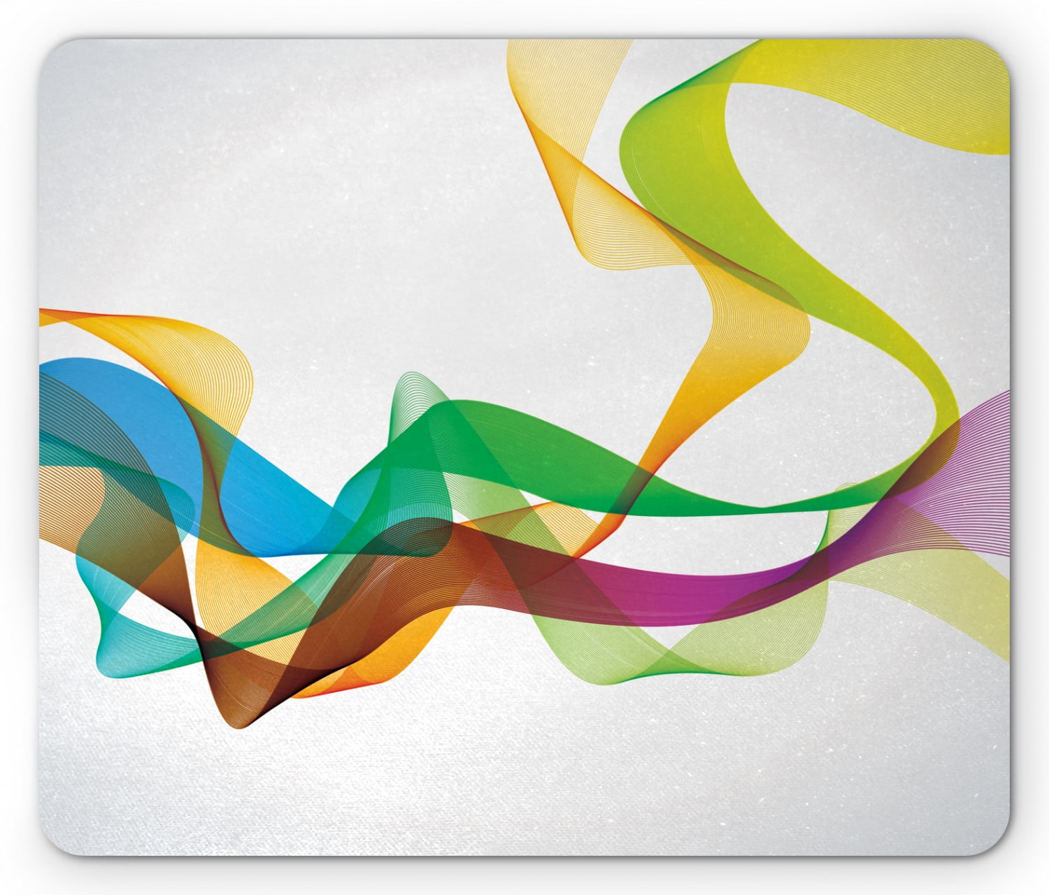 Abstract Mouse Pad, Styled Wavy Ribbon Line and Smoked Rainbow Like ...