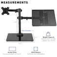 VIVO Dual Mount Adjustable Height Computer Screen Desk Stand with Glass ...