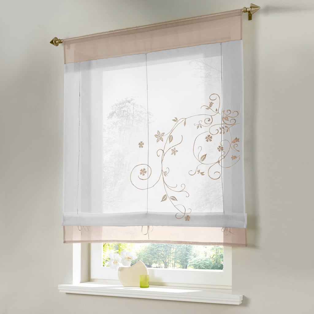 Click here for Agiferg Newest Roman Blinds Embroidery Tulle Short... prices