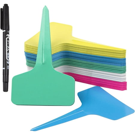 200 Pcs Plant Garden Labels Plastic Markers Waterproof Reusable T-Shape ...