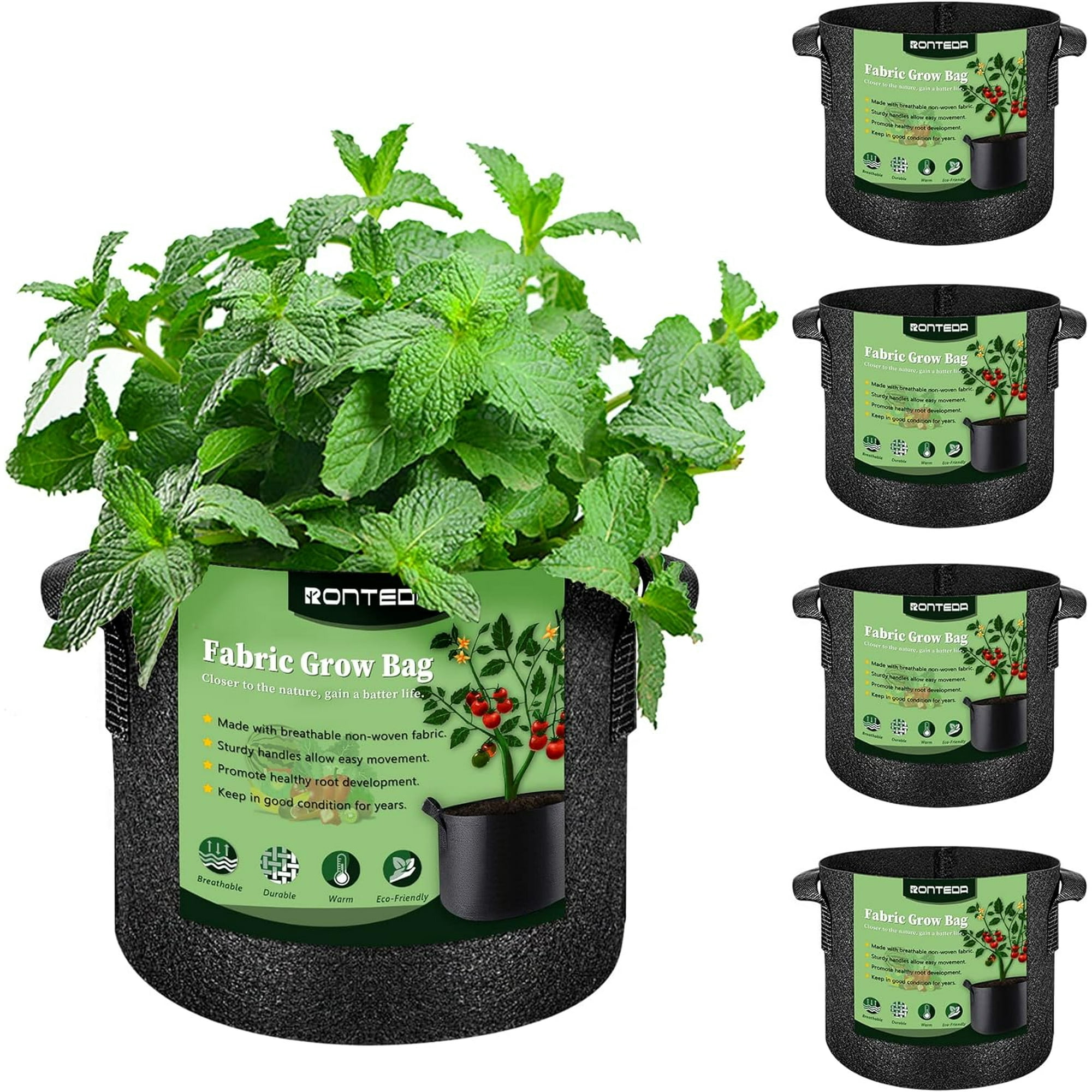 Click here for Siabc-5-Pack 10 Gallon Grow Bags - 10 Gal Fabric P... prices