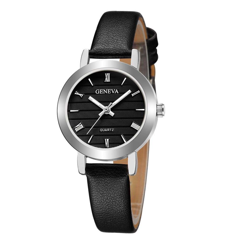 Woman Black Face Silvertone Dial Case Work Casual Dress Design Watch ...
