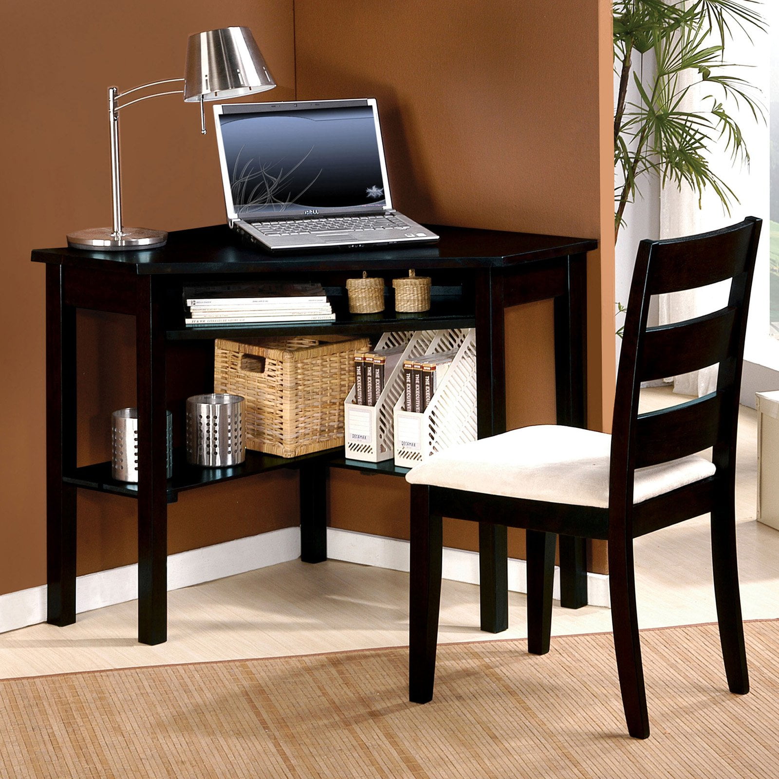 Naco 2-Piece Pack Corner Desk and Chair, Sandy Black - Walmart.com