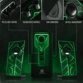 GOgroove BassPULSE Office Speakers with Subwoofer, Green LED, Dual ...