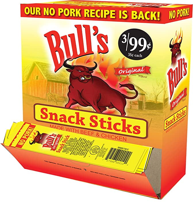 Bull's Original Snack Sticks (No Pork!) - Box of 100 - Walmart.com
