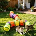 Pet Toys Rabbit Tunnels & Tubes Collapsible 3 Way Tunnel Bunny Hideout ...