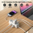 20Ft Extension Cord Flat Plug trip - 3-Side Outlet Extender with 6 AC ...