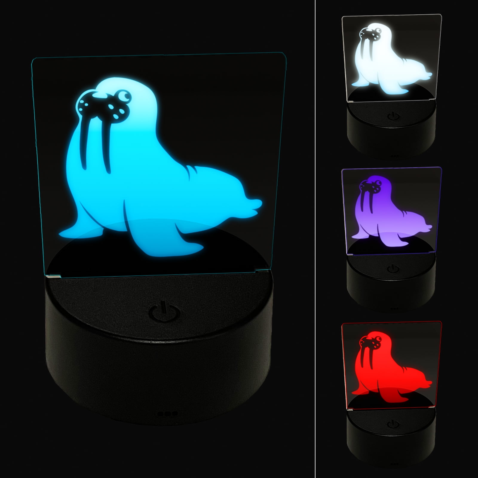 Wobbly Walrus LED Night Light Sign 3D Illusion Desk Nightstand Lamp ...